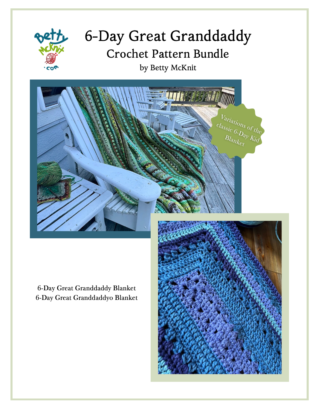 6-Day Great Granddaddy and Great Granddaddyo Crochet Pattern Bundle by ...