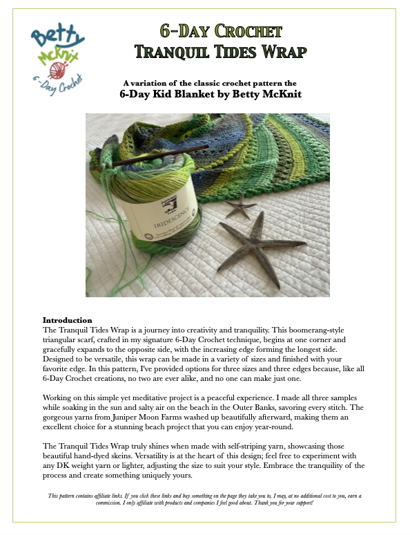 6-Day Tranquil Tides Wrap – Betty McKnit