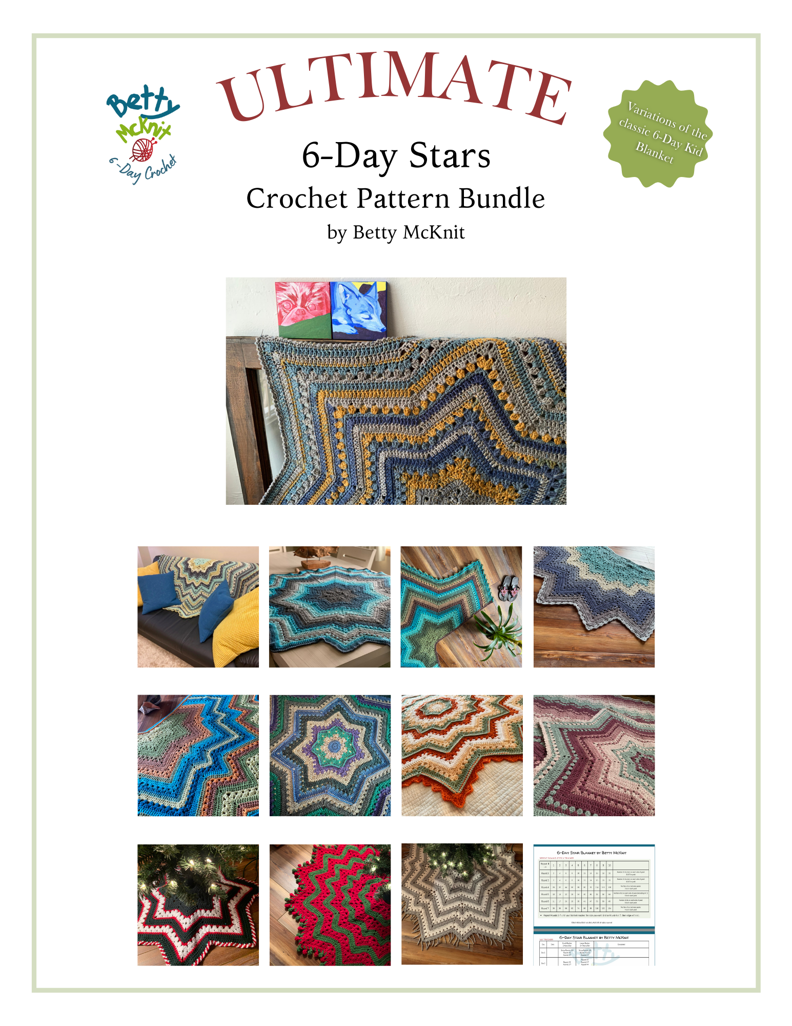 ULTIMATE 6-Day Stars Pattern Bundle - Crochet Patterns by Betty McKnit ...